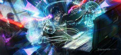 Sci Fi Hack Fighting 2d Digital Concept Art Illustrations