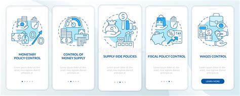 Controlling Inflation Blue Onboarding Mobile App Screen Stock Vector Illustration Of Guide