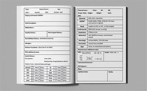 Handp Notebook History And Physical Exam Notebook 200 Medical Templates
