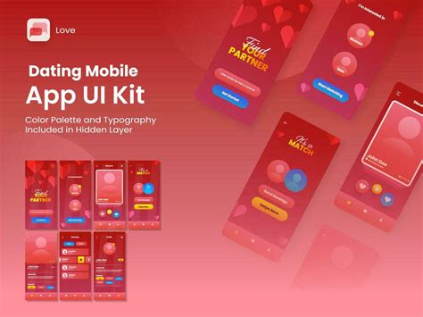 Dating App UI Kit For Responsive Mobile Application Or Website With Multiple GUI Including Login