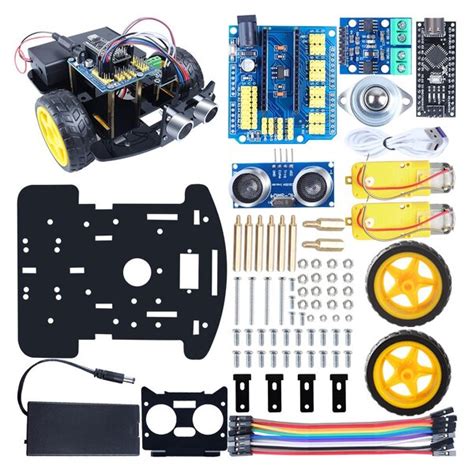 หุ่นยนต์หลบหลีกสิ่งกีดขวางด้วยอัลตร้าโซนิค Smart Robot Car Kit 2wd Arduino Nano Agebkk จำหน่าย