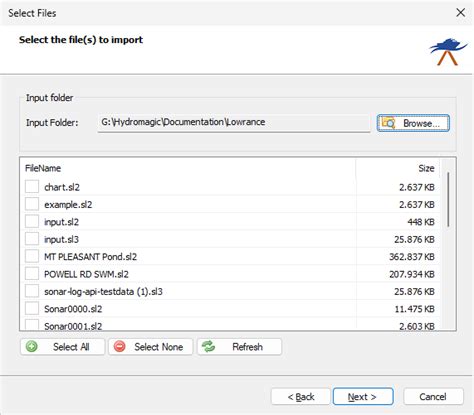 Import Lowrance Echo Sounder Export Data As Hydromagic Raw Data Files Hydromagic Manual