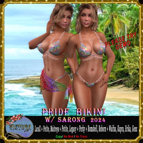 Second Life Marketplace Pride Bikini W Sarong 2024