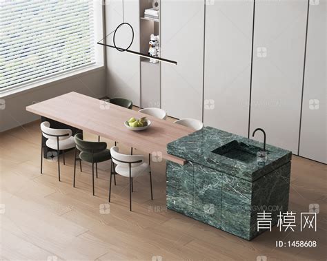 【吧台餐桌椅3d模型】 现代vr有灯光有贴图max2016吧台餐桌椅3d模型下载 Id1458608 免费3dmax模型库 青模3d模型网