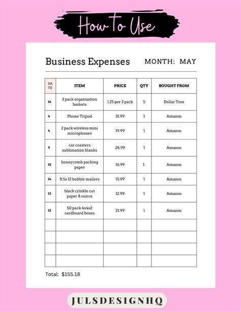 Editable Expense Log Printable Fillable Expense Tracker Spending