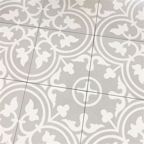 Light Grey Patterned Floor Tiles