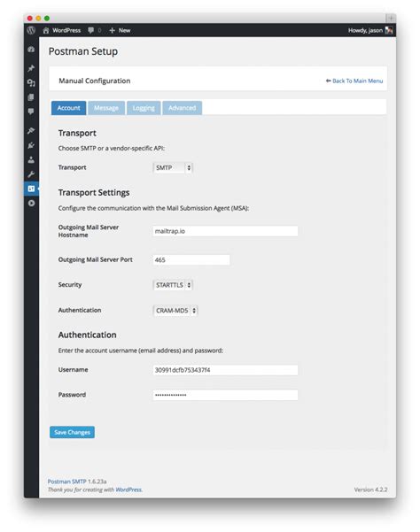 Configure Wordpress Website To Send Emails Using Smtp Mailtrap Blog