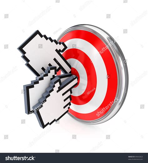 Cursors Red Target3d Renderedisolated On White 스톡 일러스트 84642823 Shutterstock