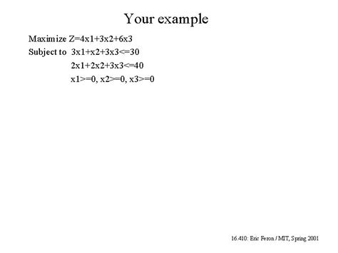 Introduction To The Simplex Method To Solve Linear
