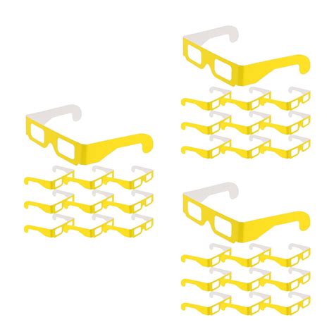 Hemoton 60 Pairs Of 3d Glass Rainbow Diffraction 3d Glasses For Displays Holiday Lights Club