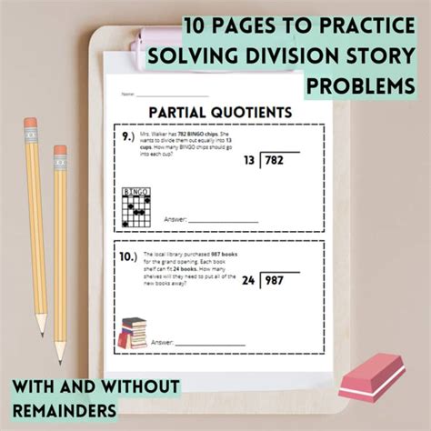 Division With Remainders Word Problems Partial Quotient And Long Division