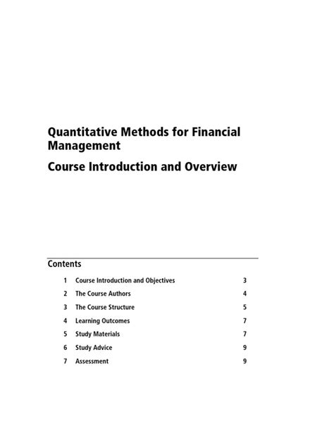 Quantitative Methods For Financial Analyssis Sample 8 Present Value Regression Analysis