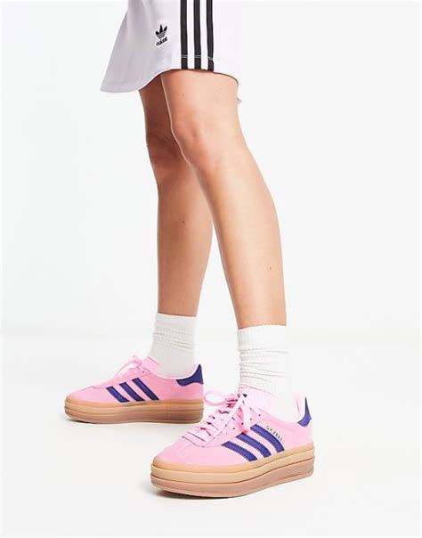Adidas Originals Gazelle Bold Platform Sneakers In Pink With Gum Sole