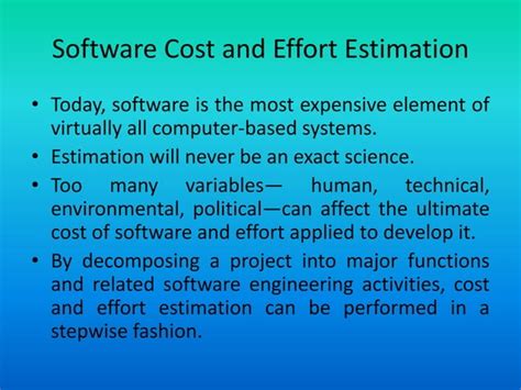 Software Engineering 9 Software Cost Estimation Pptx