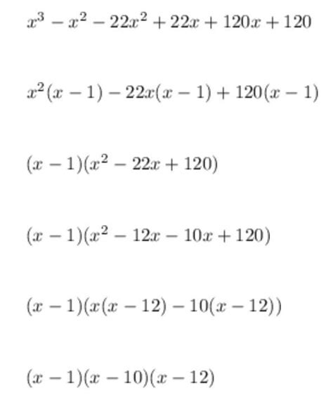 Factorise X3 23x2 142x 120