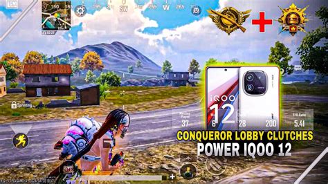 Conqueror Lobby Clutches 😱iqoo 12 Smooth 90fps Pubg Bgmi Test 2023⚡