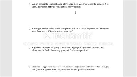 Solving Combinatorics Problems Youtube