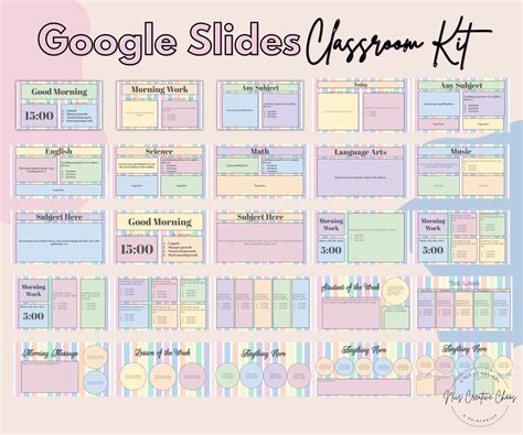 Google Slides Teacher Slideshow Templates 28 Slide Classroom Bundle Morning Slides Subjects