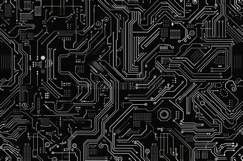 A Black And White Circuit Board Pattern Suitable For Technology And