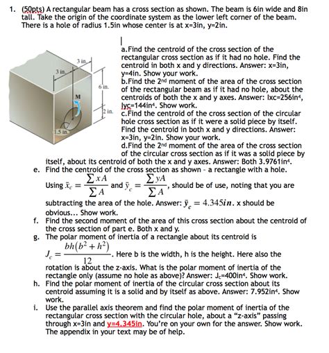 Solved Pts A Rectangular Beam Has A Cross Section As Chegg