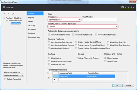 Telerik Web Forms Grid Design Time Building A Hierarchical Grid