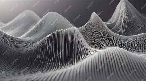Premium Ai Image 3d Rendering Waveform Offwhite Abstract Line Texture Texture Background