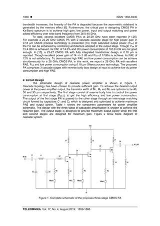 A GHz μm CMOS cascade power amplifier with reverse body bias technique PDF Digital