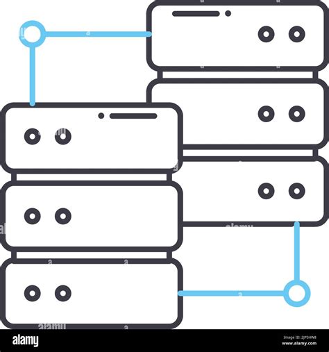 Data Centre Line Icon Outline Symbol Vector Illustration Concept