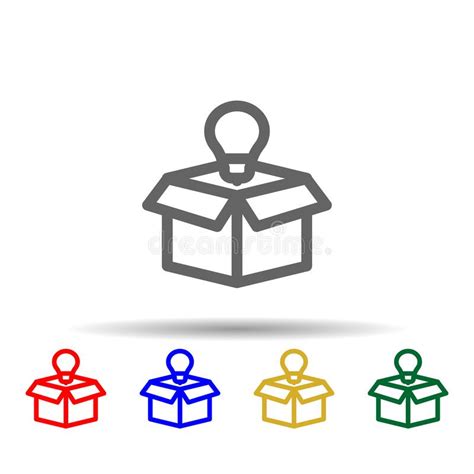 Box Idea Lamp Multi Color Style Icon Simple Thin Line Outline Vector Of Web Icons For Ui And