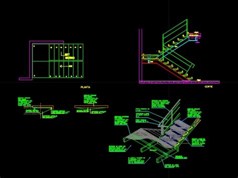 Escalera Electrica En Dwg 23892 Kb Librería Cad