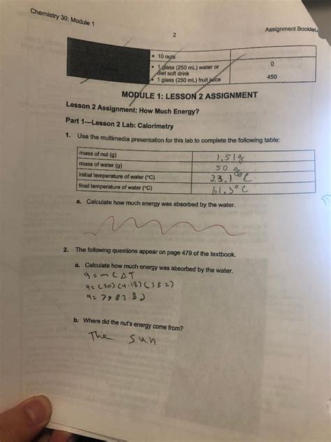 Solved Chemistry 30 Module 1 Assignment Booklet 2 0 • 10