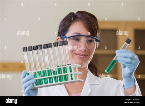 Lab Technician Analyzing A Sample In Test Tube Stock Photo Alamy