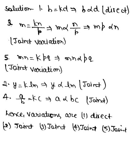 Solved Identify If The Given Equation Is A Direct Inverse Joint Or Combined Variation With K