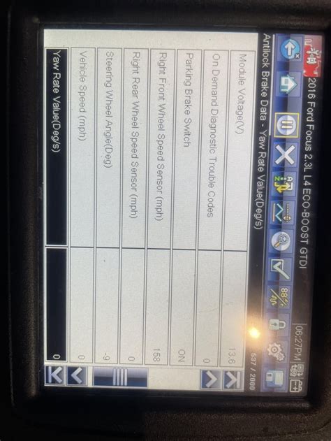 Is This The Normal Code And Data For A Failed Wheel Speed Sensor Right Front Rfocusrs