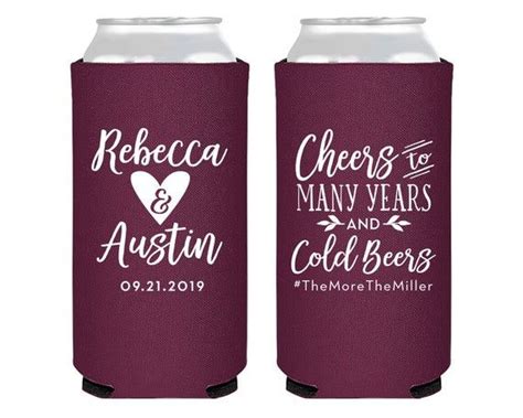 Cheers To Many Years And Cold Beers Slim Can Double Sided Custom