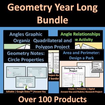 Geometry Full Year Bundle With Notes Projects Quizzes And Activities