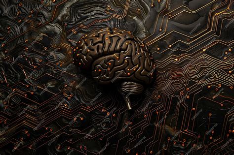 Human Brain On Circuit Board Artificial Intelligence And Technology