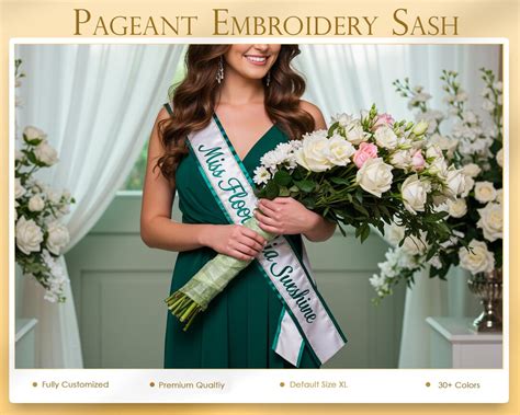 Personalized Sash Custom Miss Title Holder Sash Custom Embroidery Lace