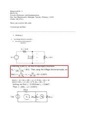 EECS Circuits Electronics And Instrumentation Homework Course Hero