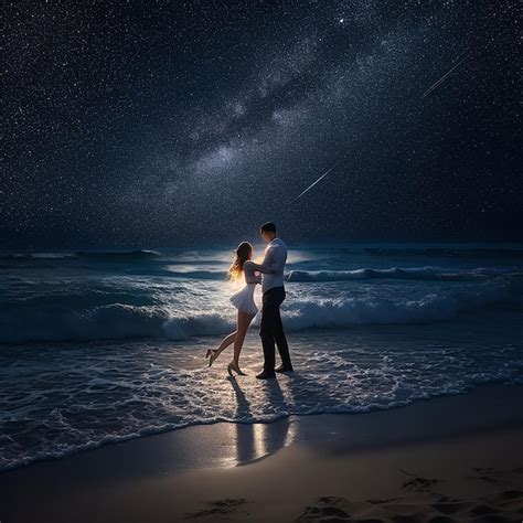 Premium Ai Image A Couple Enjoying On The Beach Ai Generated