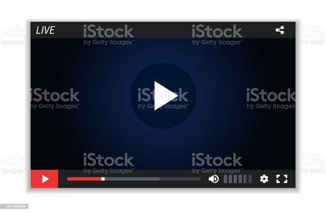 라이브 스트림 화면 비디오 플레이어 레이아웃 멀티미디어 프레임 템플릿 디지털 동영상 웹 창 벡터 일러스트레이션 메뉴판에 대한