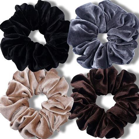 Venuste Big Scrunchies For Women Thick Hair Premium Velvet Extra Large