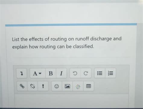Solved List The Effects Of Routing On Runoff Discharge And Chegg Com