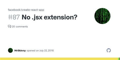 No Jsx Extension · Issue 87 · Facebookcreate React App · Github