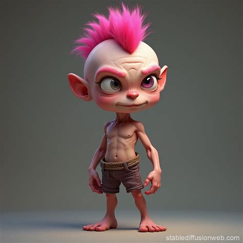 A Muscular Cyclops With One Eye And With A Pink Mohawk And Very Skinny