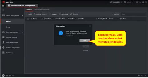 Menambahkan Menampilkan Dan Menghapus Perangkat Hik Connect Pada Ivms