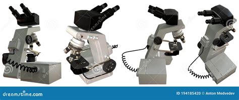 Renders Of Professional Microscope With Cpu Block With Fictive Design Isolated On White