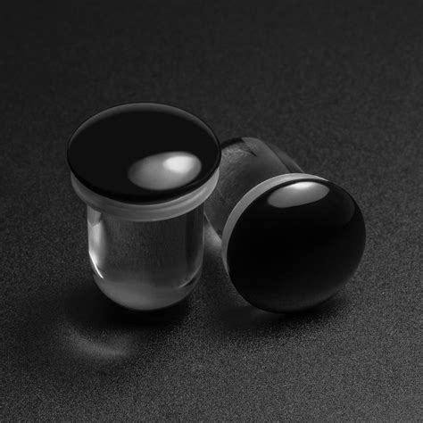 Black Glass Single Flare Dead Stretching Plug Stretch Your Ears