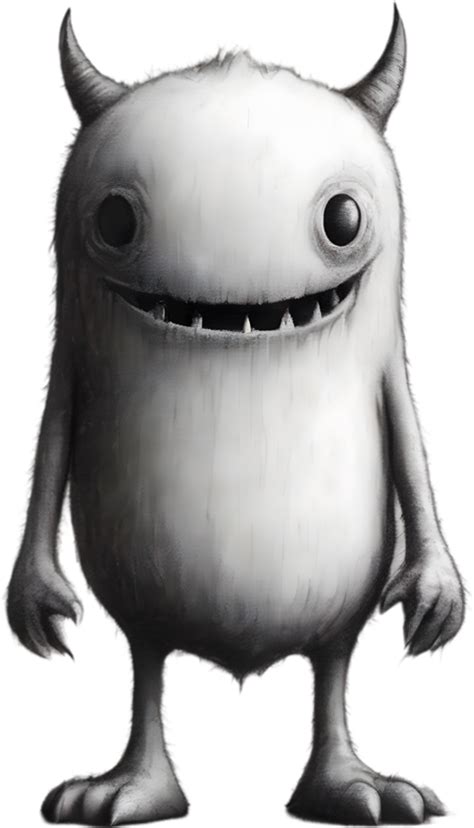 Lápiz Bocetos De Un Linda Monstruo Ai Generado 44808061 Png