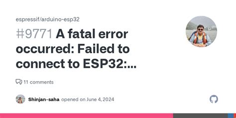 A Fatal Error Occurred Failed To Connect To Esp32 Invalid Head Of